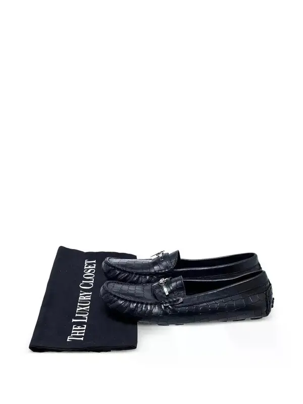Paciotti Croc-embossed Leather Loafers