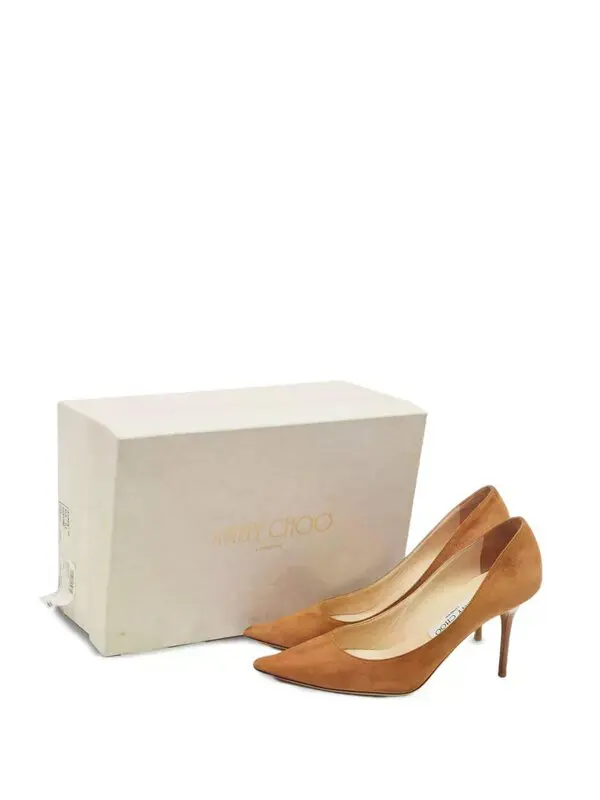 JIMMY CHOO Suede Pointed Toe High Heel Pumps