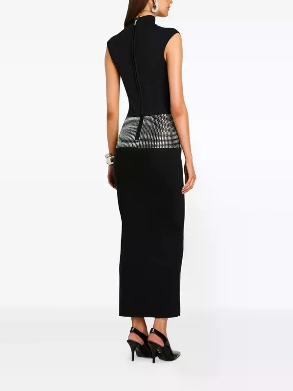 Retrofete Leontine Embellished High Neck Midi Dress