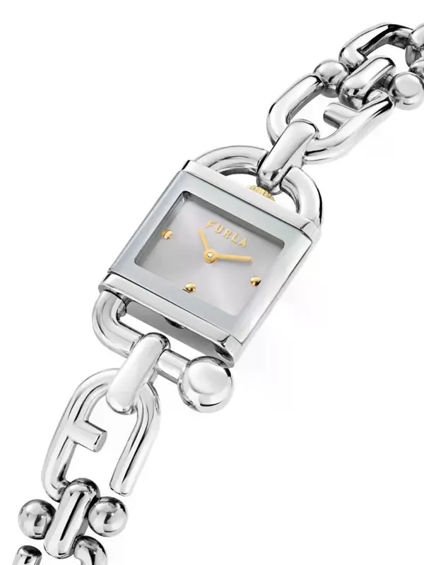Furla Stainless Steel Watch With Baton Markers