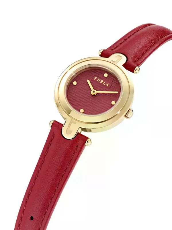 Furla Leather Strap Watch - Red