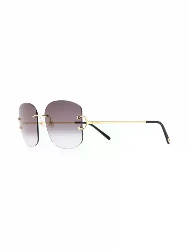 Cartier C Décor Rimless Square Frame Sunglasses