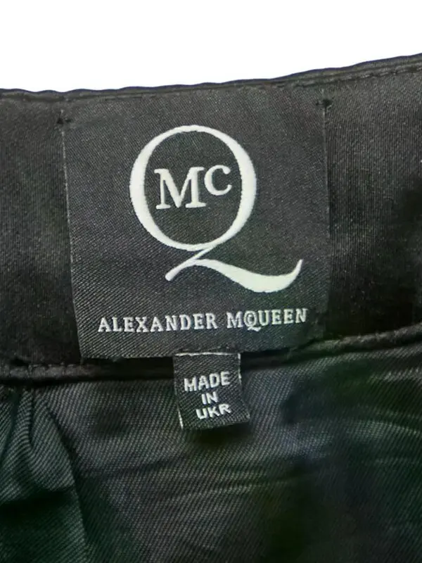 Alexander McQueen Pleated Satin A-line Skirt