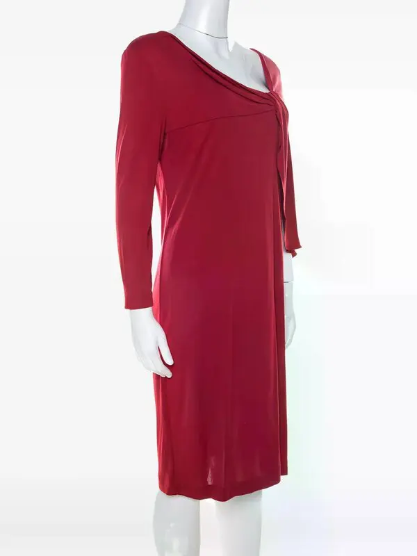 Alberta Ferretti Draped Knot Midi Dress - Red