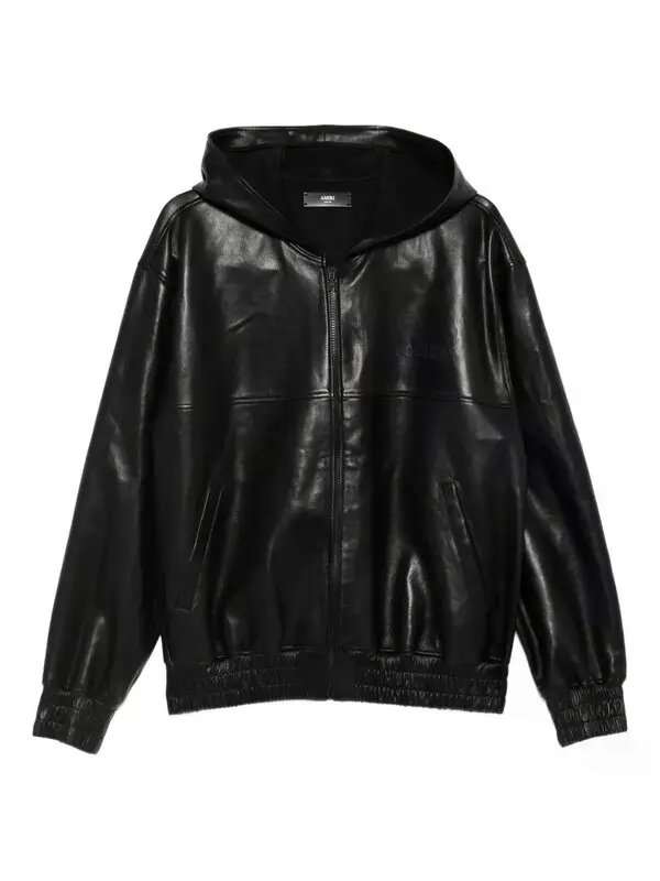 Amiri Hooded Leather Zip Jacket