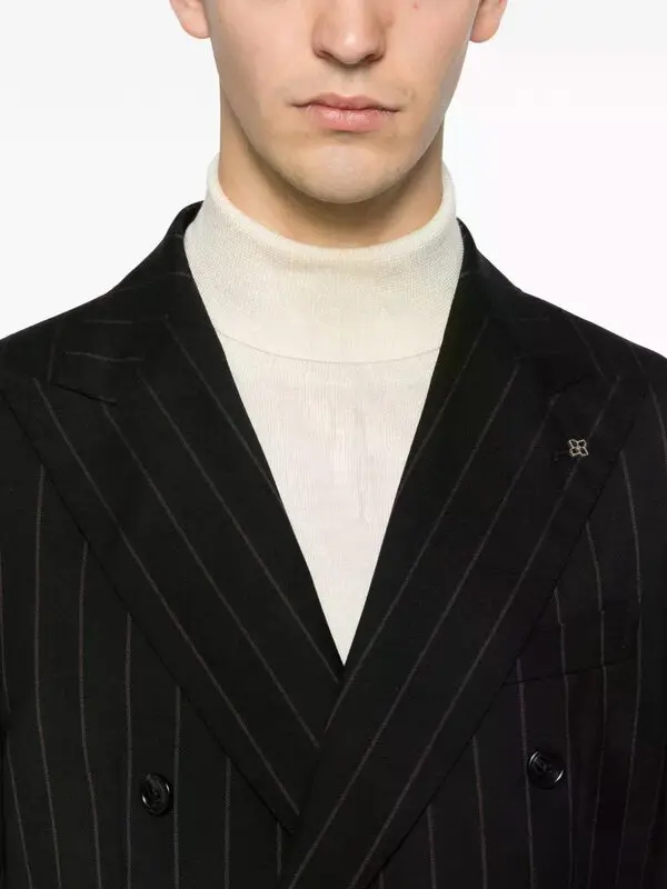 Tagliatore Pinstripe Suit - Black