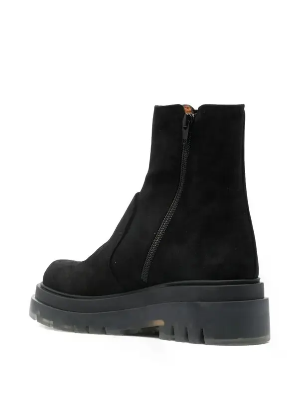 Chie Mihara Suede Zip-up Ankle Boots With Ribbed Sole