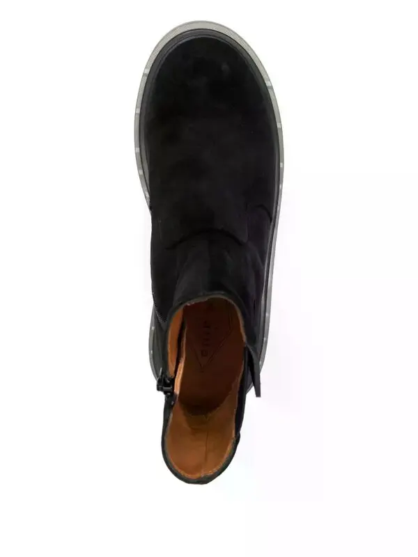 Chie Mihara Suede Zip-up Ankle Boots With Ribbed Sole