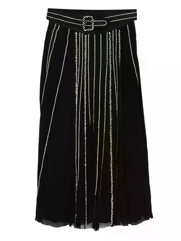 Prada Crystal-embellished Belted Midi Skirt