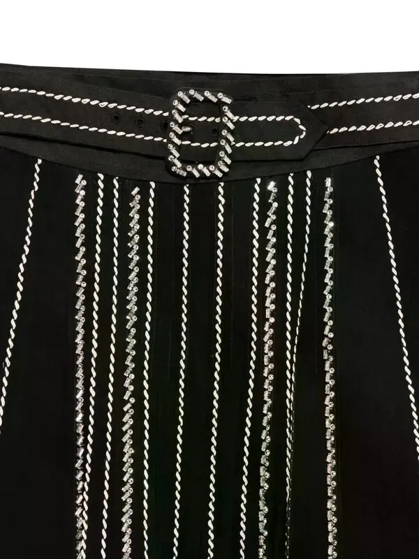 Prada Crystal-embellished Belted Midi Skirt