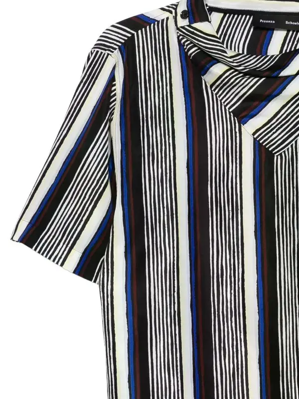 Proenza Schouler Striped Silk Top - Black