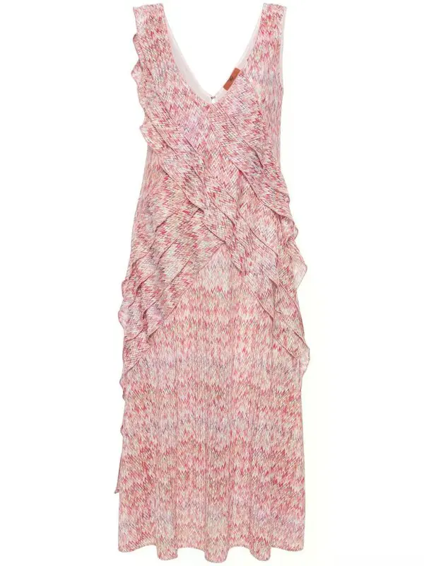 Missoni Zigzag Ruffled Midi Dress