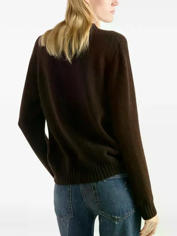 Prada Logo Crew Neck Sweater - Brown