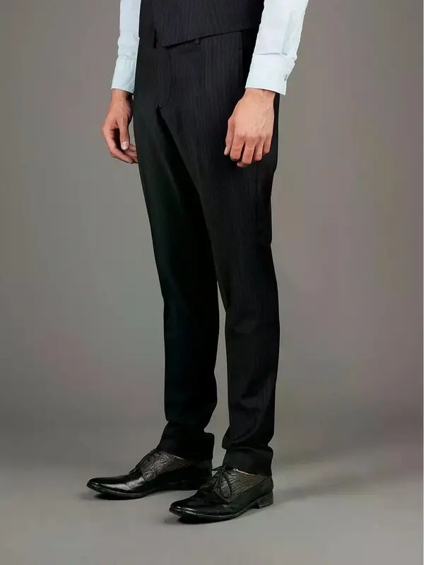 Neil Barrett Black Pin Striped Tailored Trousers