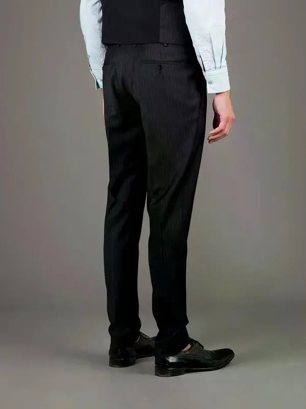 Neil Barrett Black Pin Striped Tailored Trousers
