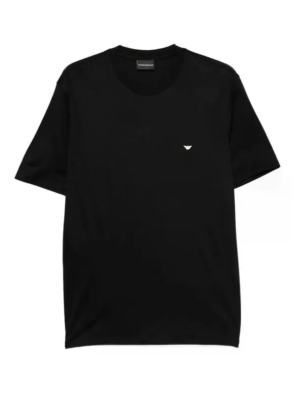Emporio Armani Logo-embroidered T-shirt - Black