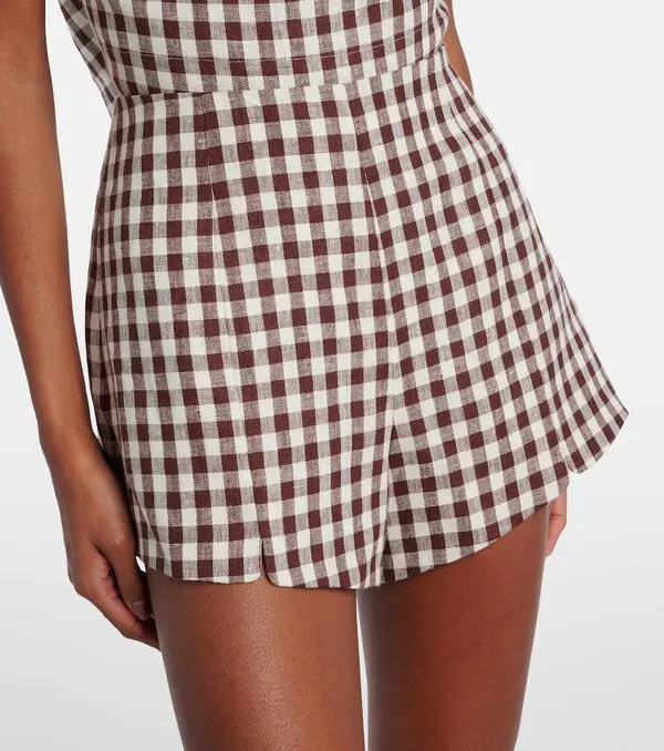 Posse Sadie Gingham Linen Shorts