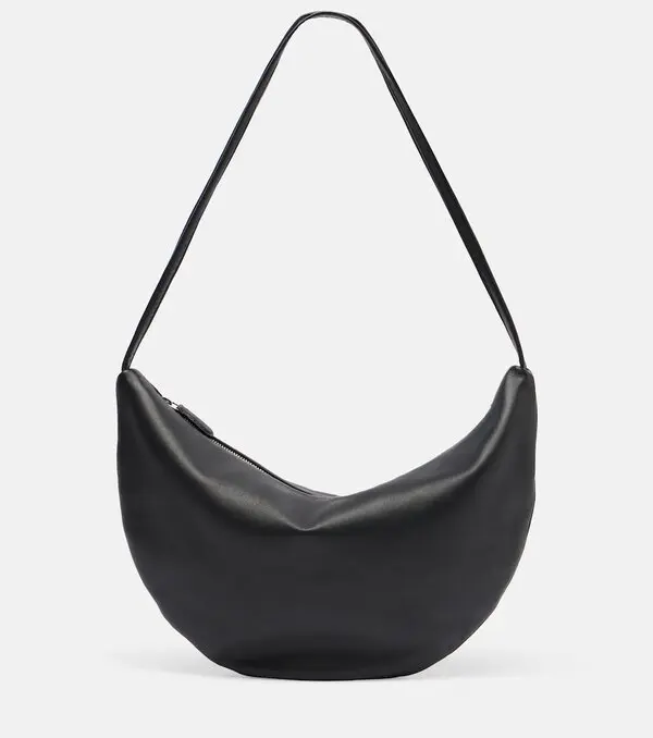 THE ROW Izzy Leather Shoulder Bag - Black