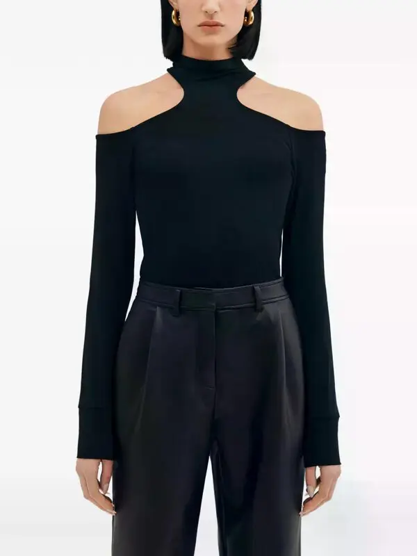 MARCELLA Teagan Cut-out Turtleneck Top