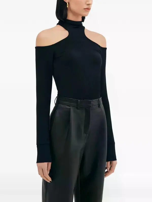 MARCELLA Teagan Cut-out Turtleneck Top