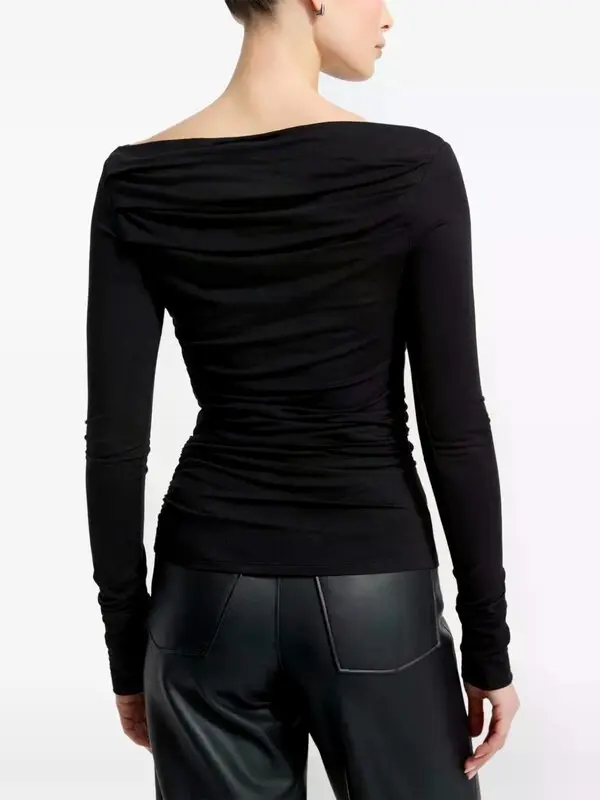 MARCELLA Cooper Gathered Boat Neck Top