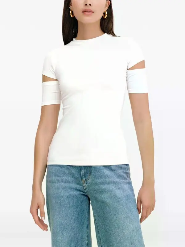 MARCELLA Esme Cutout-sleeves T-shirt - White