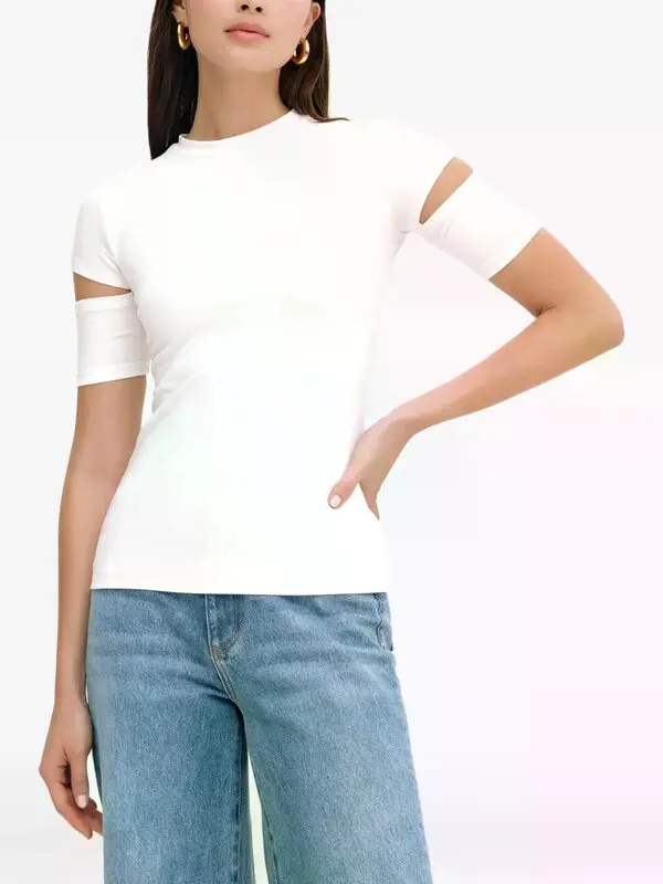 MARCELLA Esme Cutout-sleeves T-shirt - White
