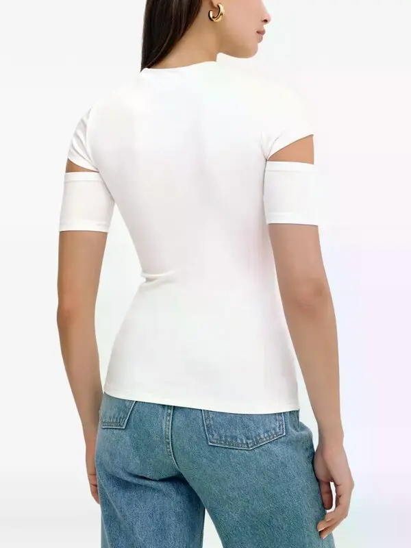 MARCELLA Esme Cutout-sleeves T-shirt - White