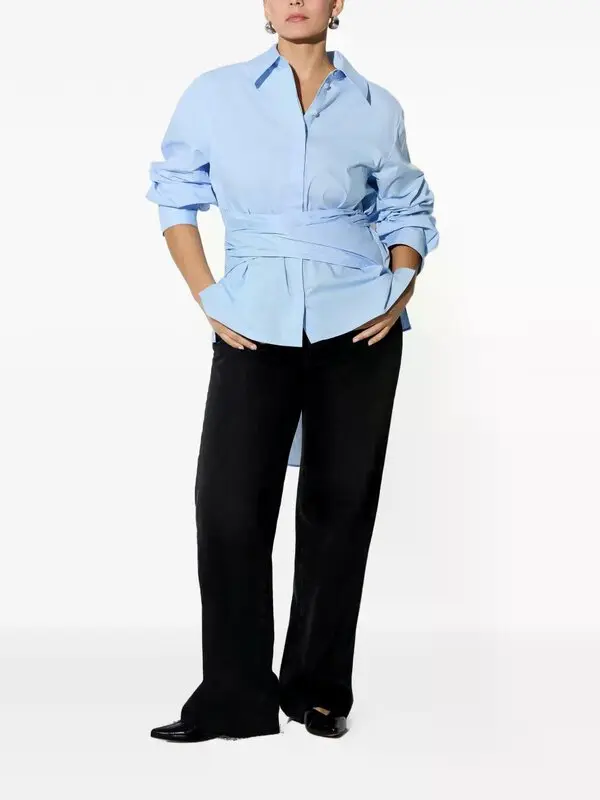 MARCELLA Ellory Tie-detail Shirt - Blue