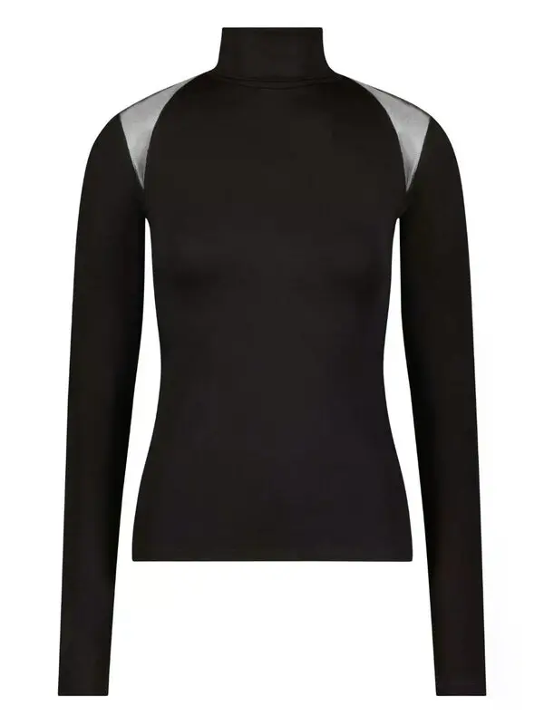 MARCELLA Maria Mesh-panel Turtleneck Top
