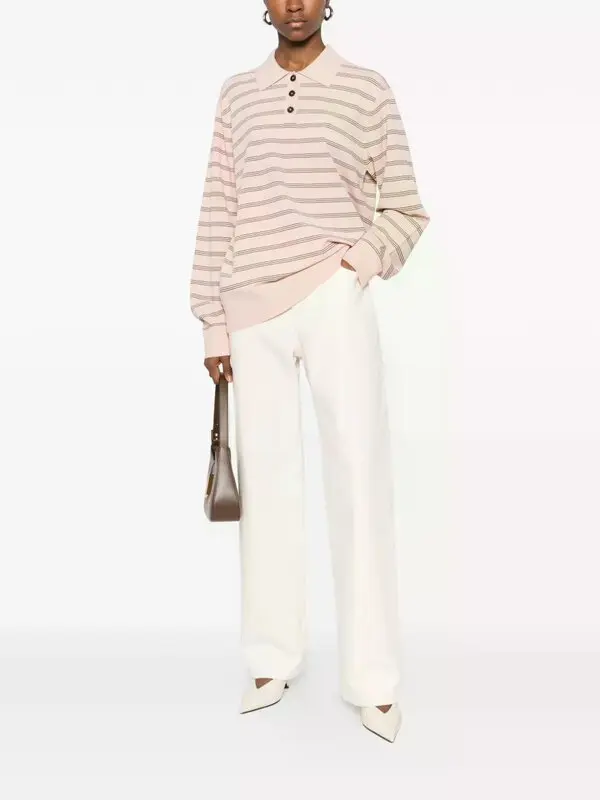 THE GARMENT Madison Striped Polo Top - Pink