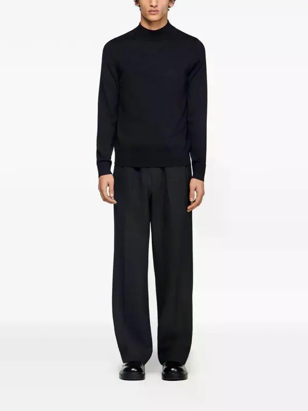 Sandro Wool High Neck Sweater - Black