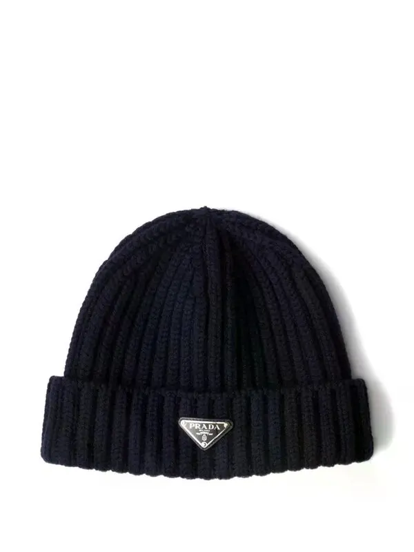 Prada Logo Beanie - Blue