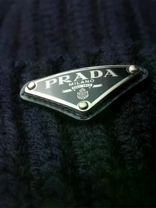 Prada Logo Beanie - Blue
