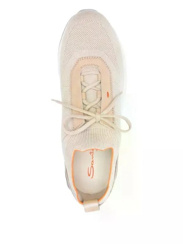 Santoni Lace-up Panelled Sneakers - Neutrals