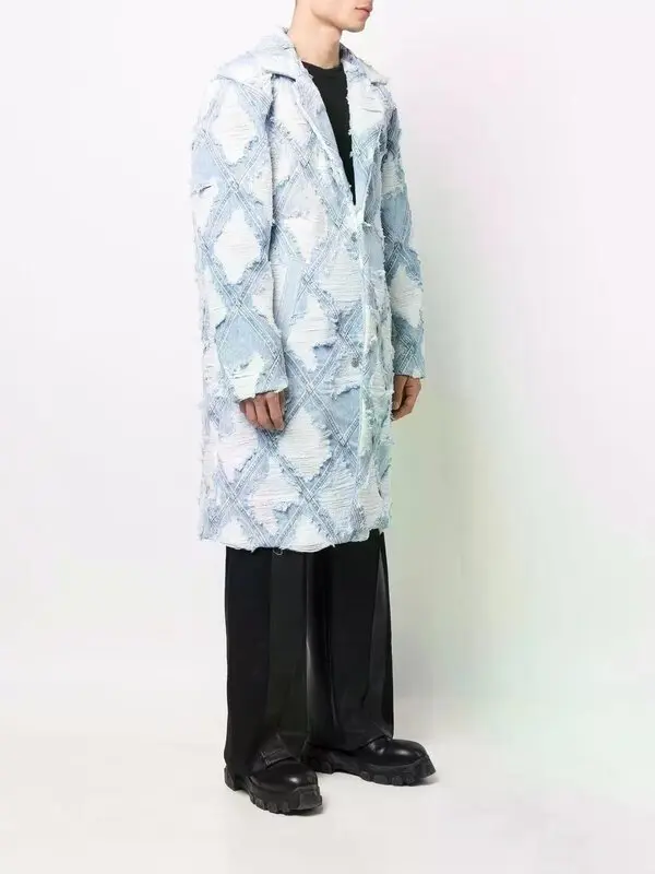 DIESEL® Distressed Denim Patchwork Coat