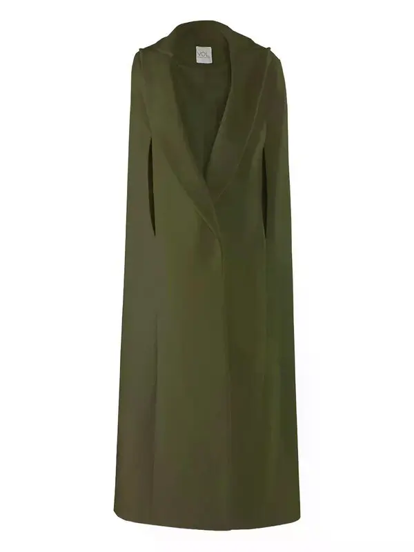 VESTIAIRE D'UN OISEAU LIBRE Collared Slit Cape - Green