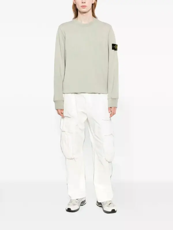 Stone Island Logo Patch Crewneck Sweatshirt - Green