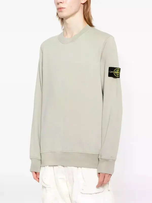 Stone Island Logo Patch Crewneck Sweatshirt - Green