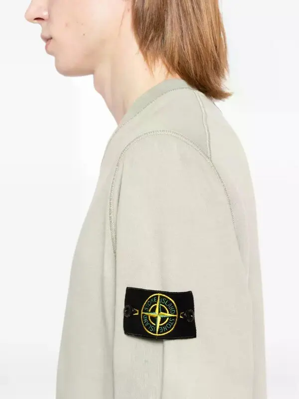 Stone Island Logo Patch Crewneck Sweatshirt - Green