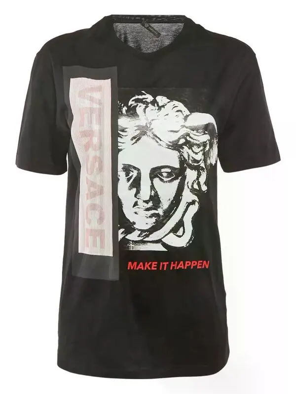 Versace Graphic Cotton T-shirt - Black