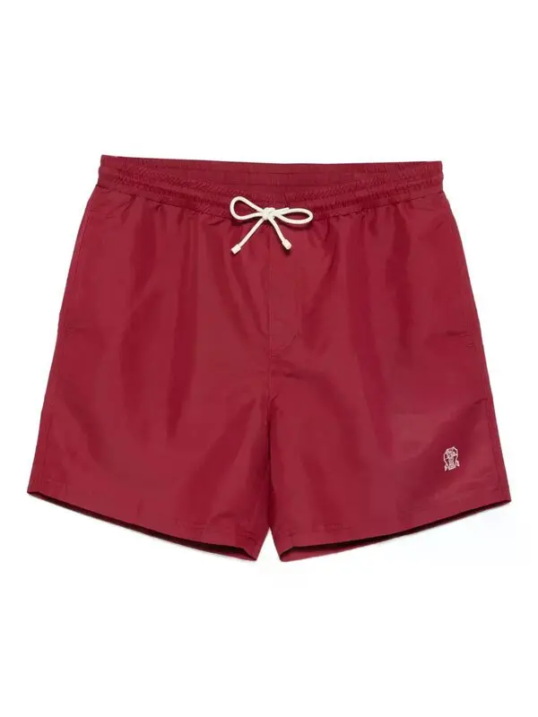 Brunello Cucinelli Logo Swim Shorts - Red