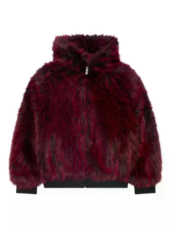 Gcds Fur Hood Zip Jacket