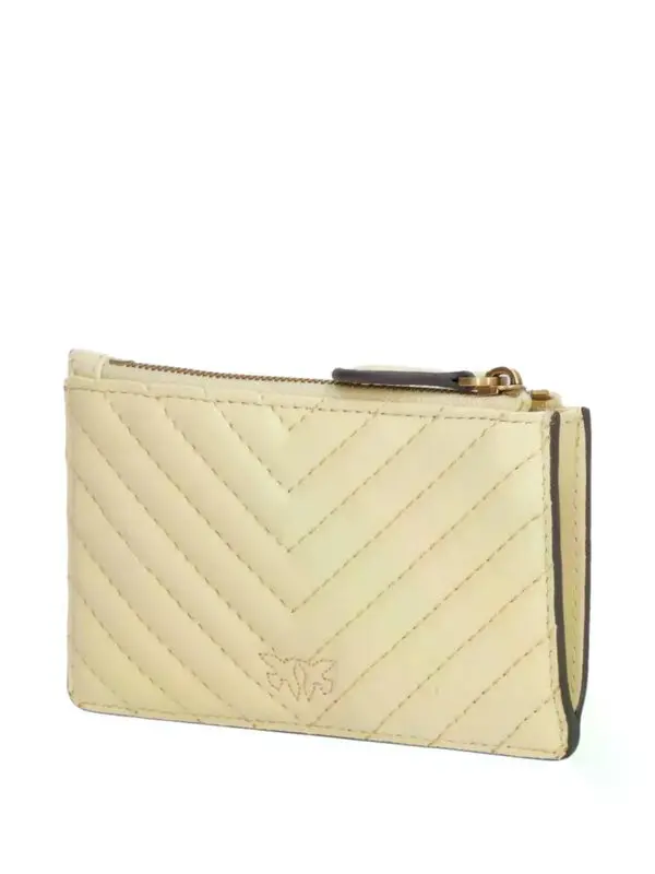 Pinko Airone Chevron Zip Wallet - Neutrals