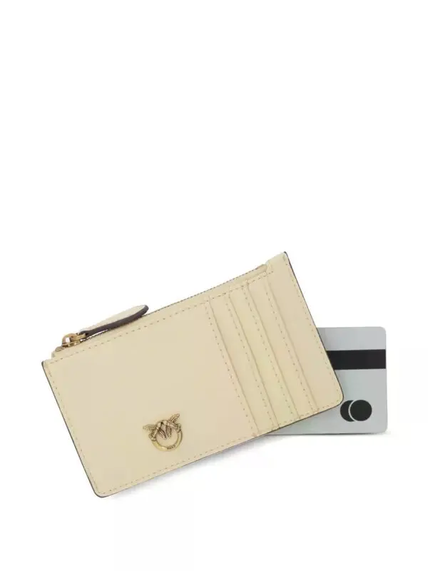 Pinko Airone Chevron Zip Wallet - Neutrals