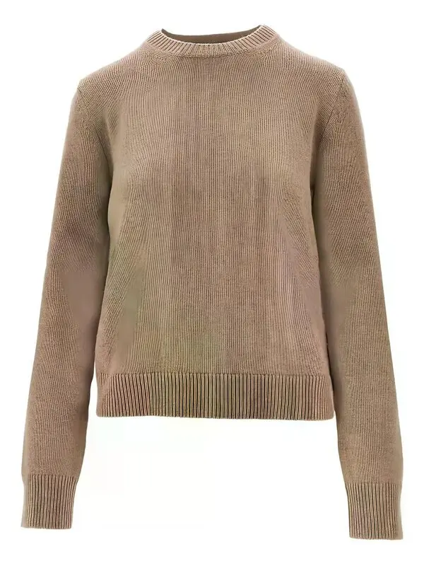 Max Mara Ribbed Knit Crew Neck Sweater - Brown