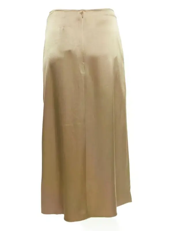 Polo Ralph Lauren Ruched Mini Skirt With Gold-tone Slit Detail