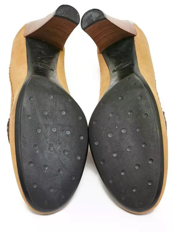 TOD'S Suede Penny Pumps With Metal Buckle Detail