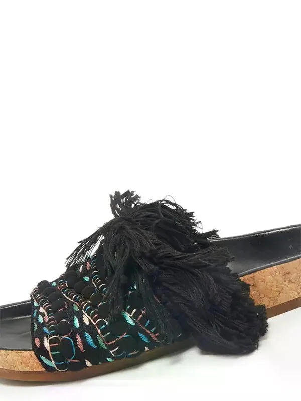Chloé Crochet Tassel Embellished Platform Sandals - Black