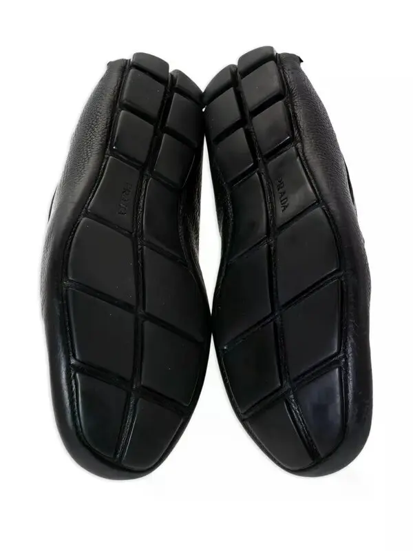 Prada Logo-detail Leather Loafers